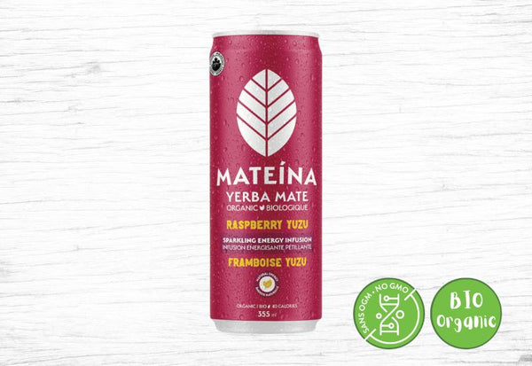 Mateina, Sparkling organic yerba maté raspberry infusion | Fermes Valens